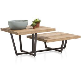 xooon Denmark Couchtisch Eiche/Metall Braun/Schwarz 110x65 cm