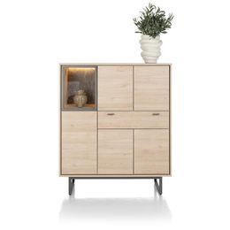 xooon Helsinki Highboard + LED 5 Türen, 1 Schublade Holzwerkstoff/Metall 120x140 cm