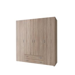 Pol-Power Pol Power Base Kleiderschrank Holzwerkstoff Dekorfolie 4 Türen 160x177x52 cm