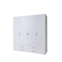 Schlafkontor Base Kleiderschrank Holzwerkstoff Dekorfolie 4 Türen 160x177x52 cm