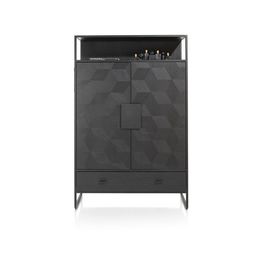 xooon Capella Schrank Eichenfurnier Onyx/Metallgestell schwarz 115x42 cm