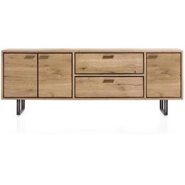 xooon Denmark Sideboard Metall/Eiche Railway brown/Schwarz 240x85 cm