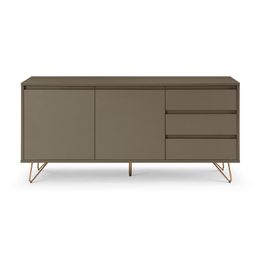 Salesfever Sideboard mit 2 Türen und 3 Schubladen Holzwerkstoff Metallgestell Gold