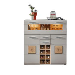 Innostyle Fun Plus II Barschrank inkl. LED-Beleuchtung Basalt/Eiche Altholz Grau/Braun