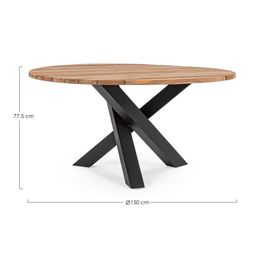 Bizzotto Brandon Tisch Teak/Aluminium Schwarz