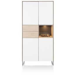 xooon Lindfield Schrank mit LED, 4 Türen Holzwerkstoff/Metall 100x205 cm