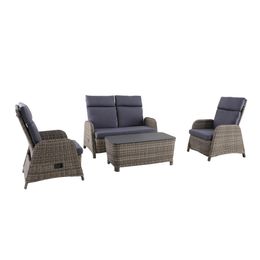 MwH Verando Lounge-Set 4-tlg. Aluminium/Geflecht/Olefin