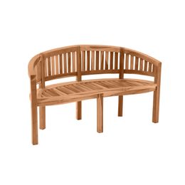 Möbilia Möbilia Gartensitzbank in Bananenform Teak natur 150 cm