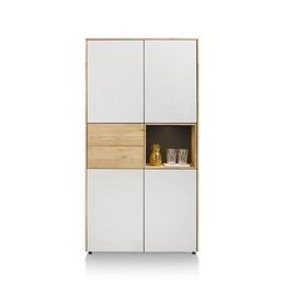 xooon Darwin Schrank Eiche/Holzwerkstoff Braun/Weiß + LED 205x100x42 cm