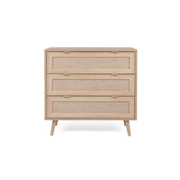 Finori Bali 03A Kommode Holzwerkstoff Sonoma Eiche/Rafia Geflecht