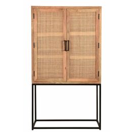 SIT-MÖBEL SIT Möbel CANE Highboard Mango lackiert mit Rattan-Front, Gestell Metall