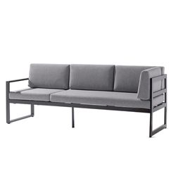 SIEGER Adelaide Loungesofa 3-Sitzer Aluminium Eisengrau/Hellgrau