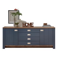 Innostyle Dijon Sideboard Holzwerkstoff Parisian Blue/Haveleiche Cognac