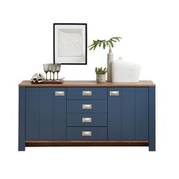 Innostyle Dijon Sideboard Holzwerkstoff Parisian Blue/Haveleiche Cognac