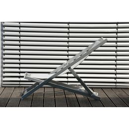 Jan Kurtz Rimini Deckchair Liegestuhl Aluminium eloxiert/Kunststoffgewebe