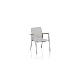 Kettler Rasmus Teak Stapelsessel Aluminium/Outdoorgewebe