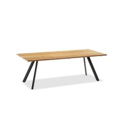 Niehoff Noah Tisch Stativprofil Aluminium/Teak Massivholz 160x95 cm bis 220x95 cm