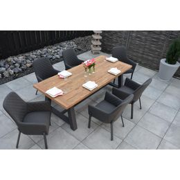 ANGEBOT Outdoor Living Rafael Sunbrella Gartenmöbelset 7tlg. mit Tisch Belanda 240x100 cm