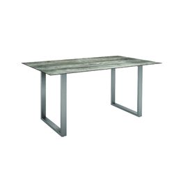 Stern Kufentisch Edelstahl mit Tischplatte Silverstar 160x90 - 200x100 cm