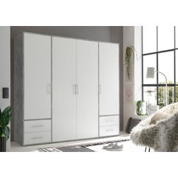 Pol-Power Pol Power Valencia Kleiderschrank Laminat 4 Türen 206x195x60 cm