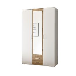 Pol-Power Pol Power Hanau Kleiderschrank + Spiegel Holzwerkstoff Melamin 3 Türen 120x196x54 cm