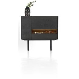 xooon Modali Highboard + LED, 1 Tür Eichenfurnier/Metall 130x120 cm