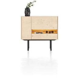 xooon Modali Highboard + LED, 1 Tür Eichenfurnier/Metall 130x120 cm