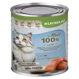 LYRA PET 6 x 400 g Lecker.Pet® Mia's 100 % Lachs Katzennassfutter