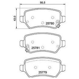 Mendler BREMBO Bremsbelagsatz, Scheibenbremse hinten rechts links mit Zubehör für KIA 58302A2A30 P 30 120