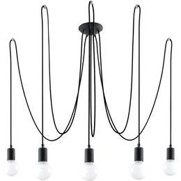 Kronleuchter SOLLUX LIGHTING "EDISON" Lampen Gr. H: 150cm, schwarz Pendelleuchte Slush -Einstellung