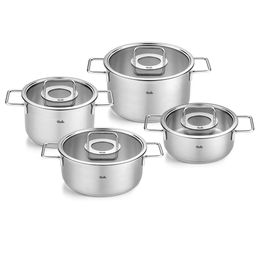 Topf-Set Fissler "Fissler Pure Collection", silber (silberfarben), Töpfe, backofengeeignet (bis 180C);superthermic Boden; Made in Germany