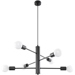 Kronleuchter SOLLUX LIGHTING "DUOMO" Lampen Gr. H: 85cm, schwarz Pendelleuchte Slush -Einstellung