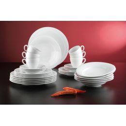 Kombiservice Seltmann Weiden "Geschirr-Set, Service Trio" Geschirr-Sets Gr. 30 tlg., weiß ästhetische Form, Made in Germany, 30 Teile, für 6 Personen