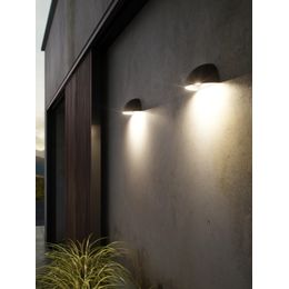 Smarte LED-Leuchte Nordlux "Arcus", schwarz, B:20cm H:10cm, Lampen, LED Smart Home Außenleuchte LED Gartenleuchte LED Außenwandleuchte, Smart Light, steuerbares Licht, inkl. LED, dimmbar