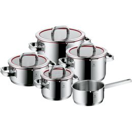 Topf-Set WMF "Function 4" Töpfe rot (edelstahlfarben, rot) Induktionstöpfe