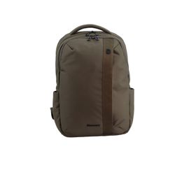 Wanderrucksack DISCOVERY "Downtown" Gr. B: 13cm, grün (khaki) Rucksäcke aus rPet Polyester-Material