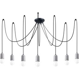 Kronleuchter SOLLUX LIGHTING "NESO" Lampen Gr. H: 115cm, grau (grauschwarz) Pendelleuchte Verteiltes Licht