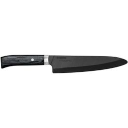 Kochmesser Kyocera "JAPAN" Gr. Gesamtlänge 31cm Klingenlänge 18cm, schwarz extrem scharf, aus Zirkoniakeramik, handgeschliffen, Klinge 18 cm