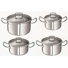 Schulte Ufer Topf-Set SCHULTE-UFER "Turbo Line", silber (edelstahlfarben), Töpfe, Induktion