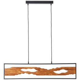 LED Pendelleuchte Brilliant "Chaumont" Lampen schwarz (schwarz, holz) Designerlampe Breite 100 cm, 2300 lm, kürzbar, AluminiumMetallHolz, schwarzholz