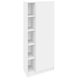 borchardt Möbel Aktenschrank BORCHARDT MÖBEL "Vaasa" Schränke Gr. B/H/T: 76cm x 185cm x 35cm,, weiß (weiß hochglanz) moderner Mehrzweckschrank mit Push-to-Open-Funktion