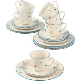 Kaffeeservice Seltmann Weiden "Geschirr-Set, 18 Teile, Marieluise Streublume" Geschirr-Sets Gr. 18 tlg., bunt (weiß, bunt) Blumen, Made in Germany