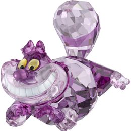 Dekofigur Swarovski "Kristallfigur Sammelfigur Alice Cheshire Cat Grinsekatze, 5668073", bunt (pink, lila, weiß, gelb, schwarz), Dekofiguren, B/H: 6,3cm x 5,4cm, Grinsekatze, Swarovski Kristall, Swarovski Kristall, B:6,3cm H:5,4cm