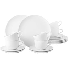 Kaffeeservice Seltmann Weiden "Geschirr-Set, Service Liberty" Geschirr-Sets Gr. 18 tlg., weiß zeitlose Formensprache, Made in Germany, 18 Teile, für 6 Personen