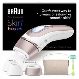 IPL-Haarentferner Braun "Smart Skin i·expert PL7387" Braun (weiß, Braun) Damen 4 Aufsätze für Gesicht & Körper, Venus Rasierer Aufbewahrungsbox