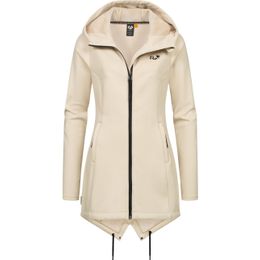 Sweatjacke Ragwear "Wingi", Damen, Gr. L (40), beige (ecru), 95% Polyester, 5% Elasthan, tailliert ca. Mitte Oberschenkel, hoch geschlossener Ausschnitt, eng normaler Saum mit Daumenlöchern, Sweatjacken, Sportliche Damen Kapuzenjacke mit kuschelig weichem Innenleben