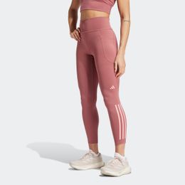 Lauftights adidas Performance "DailyRun 3S 7/8", Damen, Gr. L, N-Gr, rot (preloved crimson), Obermaterial: 85% Polyester, 15% Elasthan, clean, sportlich, 7/8-Länge, Hosen