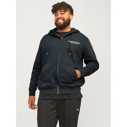 Jack & Jones PlusSize Kapuzensweatjacke JACK & JONES PLUSSIZE "JORVESTERBRO SWEAT ZIP HOOD NOOS PLS" Gr. 4XL, schwarz (forest river) Herren Sweatjacken