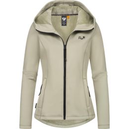 Kapuzensweatjacke Ragwear "Lyshka", Damen, Gr. XL (42), gelb (gelbgrün), Sweatware, Material: 95% Polyester, 5% Elasthan, figurumspielend hüftbedeckend, hoch geschlossener Ausschnitt, Ärmel ohne Ärmelschlitz normaler Saum, Sweatjacken, Sportliche weiche und elastische Kapuzenjacke
