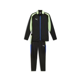 Trainingsanzug Puma "individualLIGA Trainingsanzug Herren", Herren, Gr. M, schwarz (schwarz fizzy apple gelb), Obermaterial: 100% Polyester; Taschenfutter: 100% Polyester, Sportanzüge